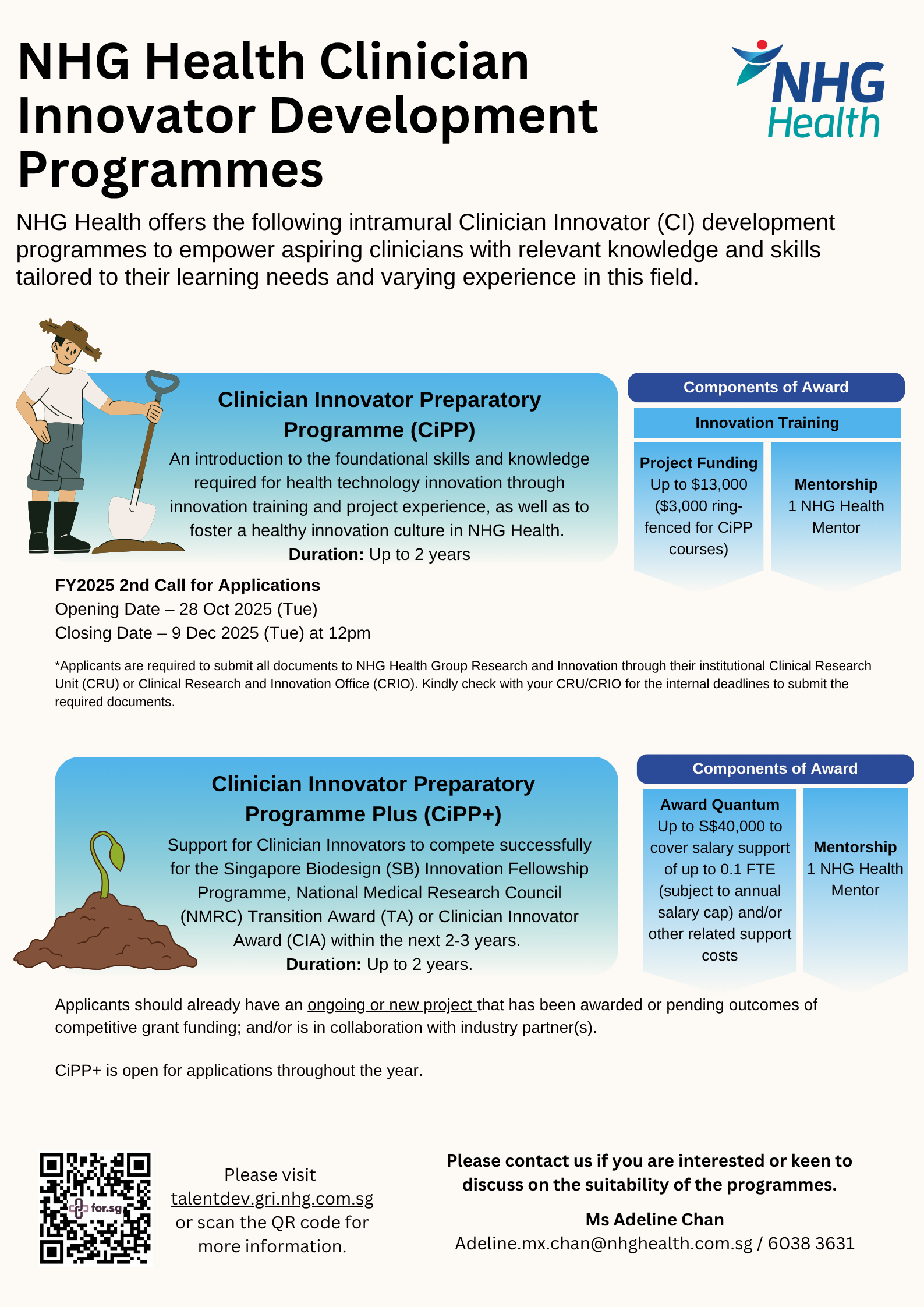 NHG Health Research and Innovation Talent Development Programmes FY2025 ...